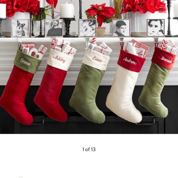 Pottery Barn | Holiday | Pottery Barn Velvet Stocking | Poshmark